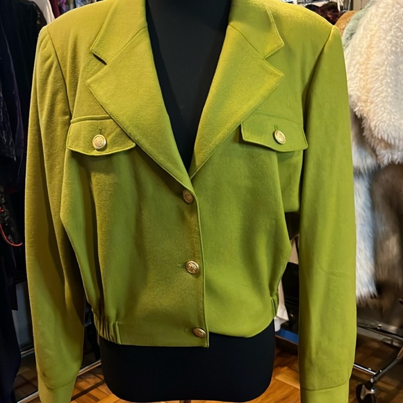 bill blass | Jackets & Coats | Vintage 98s Bill Blass Chartreuse Green ...